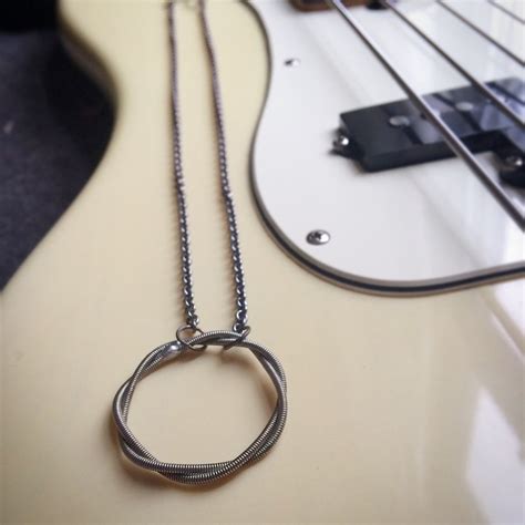 Recycled Bass Guitar String Necklace Unique And One Of A Kind Handmade T All About That Bass