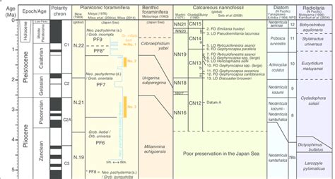 Pliocene And Pleistocene Biostratigraphic Zones Of The Microfossil