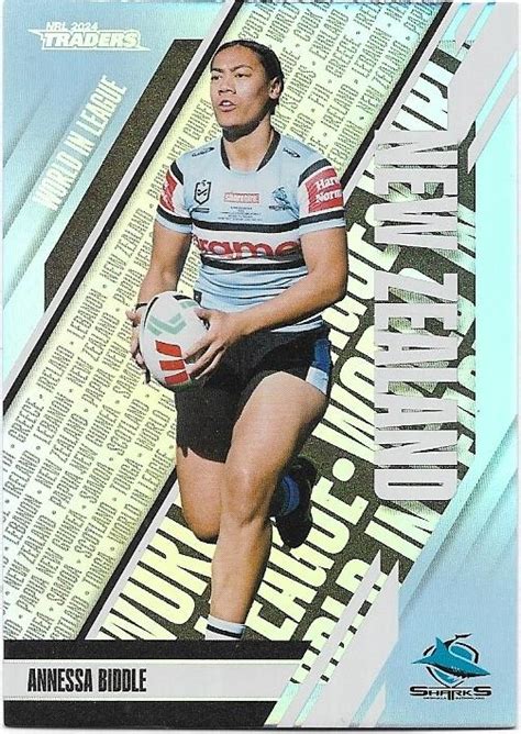 2024 Nrl Traders Titanium World In League Parallel Wlp13 Annessa Biddle Sharks Apt Collectables