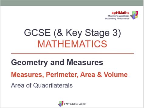 Apt4maths Area Of Quadrilaterals Powerpoint Lesson 10 Of 18 On