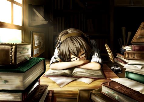 Anime Girl Reading A Book Wallpaper