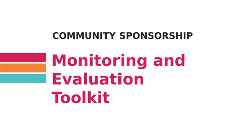 Community Sponsorship Monitoring And Evaluation Toolkit Toronto North