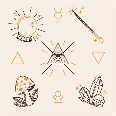 Premium Vector Hand Drawn Magic Symbol Set