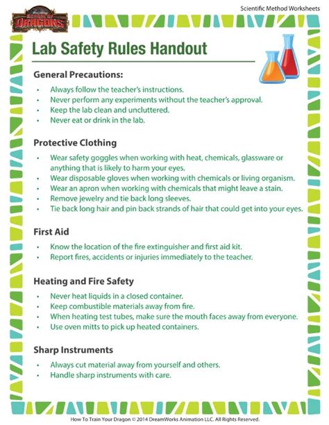 Science Lab Safety Rules Worksheets
