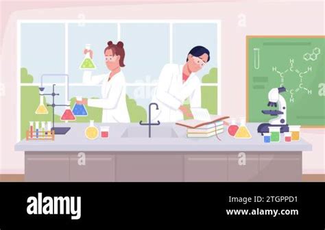 Animated High School Classes Set Classrooms And Library Education Looped Flat Color 2d