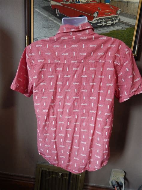 Coca Cola Script Logo And Bottle All Over Print Red Ss Gem