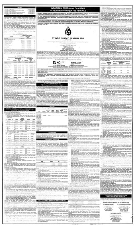 Prospektus Indo Pureco Pratama Tbk 01 Desember 2021 Dataindonesia Id