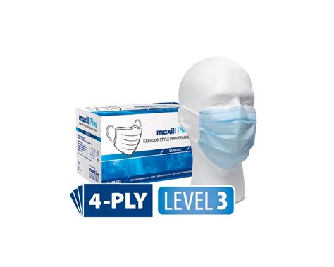 Maxill Plus 4 Ply Level 3 Earloop Style Procedural Masks Classic