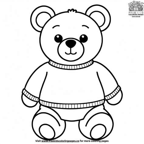 Teddy Bear With A Sweater Coloring Pages