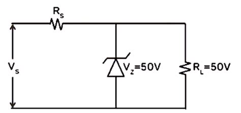 A Zener Diode Is Used To Regulate The Output Voltage At 50 Mathrm{v} As