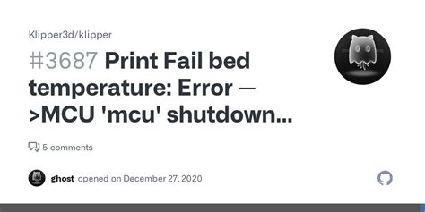 Print Fail Bed Temperature Error Mcu Mcu Shutdown Adc Out Of