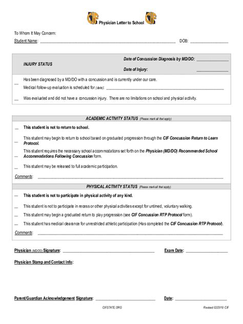 Fillable Online Concussion Screening Fax Email Print Pdffiller