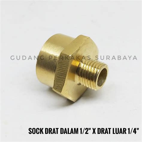 Jual Sock Drat Luar 1 2 X 1 4 In Adapter Drat Sok Drat Nepel Drat Dalam 1 2 X Drat Luar 1 4