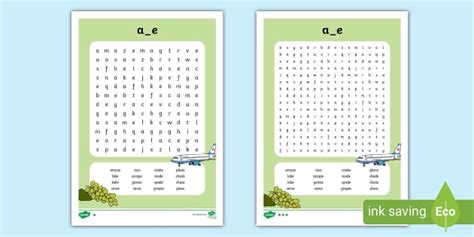 Split Ae Digraph Differentiated Word Search
