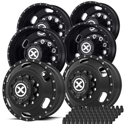 Indy Style 4 Wheel Satin Black Semi Truck Kit Atx Forged Alloy Buy