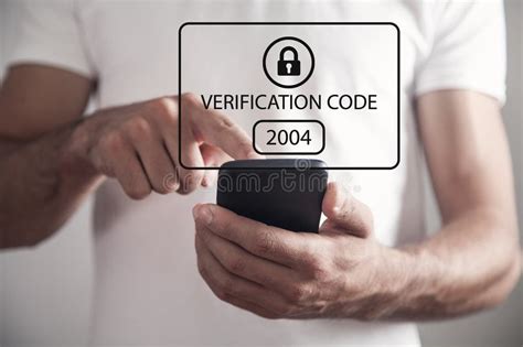Human Using Smartphone Identity Verification Code Cyber Security