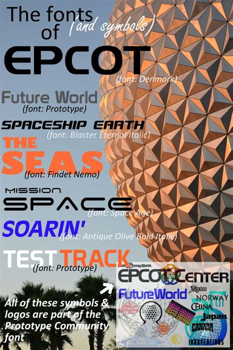 Discover Free Fonts And Symbols Of Epcot