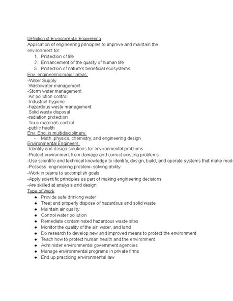 Module 1 Environmental Engineering Definition Of Environmental