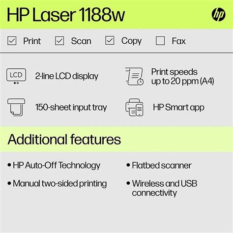 Hp Laserjet 1188w Compact Monochrome Multifunction Printer With Direct