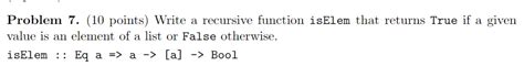 Problem Points Write A Recursive Function Chegg