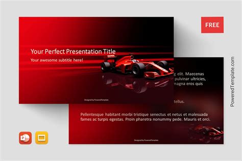 Formula 1 Team Race Car Presentation Template - Free Presentation Template for Google Slides and ...
