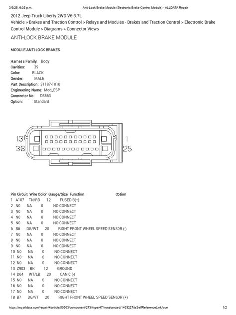 Anti Lock Brake Module Electronic Brake Control Module Alldata
