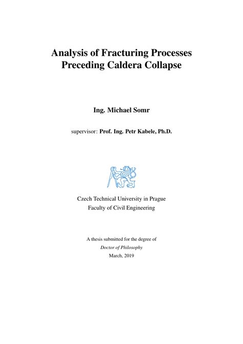 Pdf Analysis Of Fracturing Processes Preceding Caldera Collapse