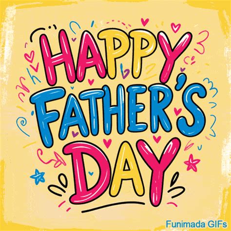 Fathers Day  With Yellow Background And Doodle Hearts Download On
