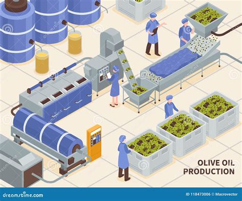 Olive Oil Production Isometric Stock Vector Illustration Of Olive