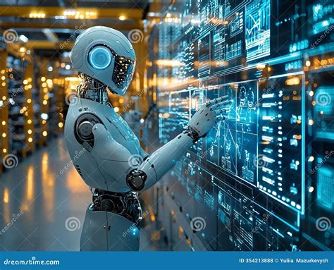 Futuristic Humanoid Robot in a High-Tech Lab Stock Photo - Image of development, innovation ...