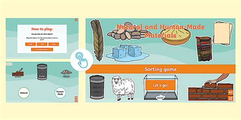 Natural Or Human Made Materials Interactive Sorting Activity
