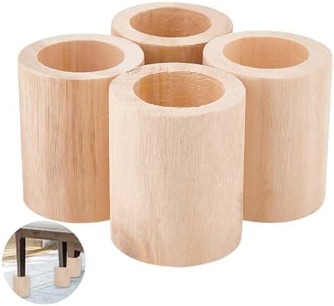 Olycraft 4pcs Cylinder Wood Bed Risers 395mm Id Wood Furniture Risers