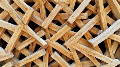 Abstract Wooden Structure With Interlocking Pieces Stock Illustration