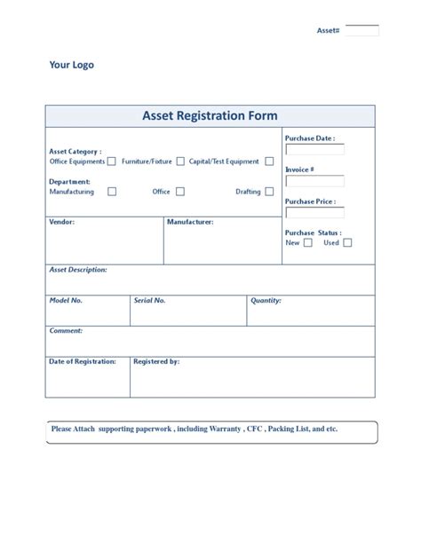 Asset Registration Form Pdf
