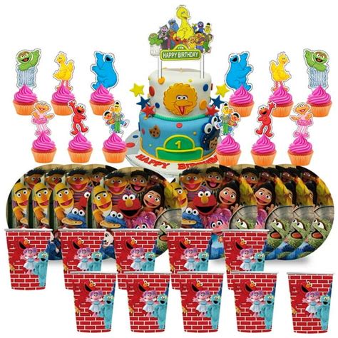 Sesame Street Birthday Supplies Plates Decorations Decor Backdrop