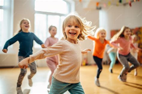 Grupo De Crianças Dançando Classe Criança Gerar Ai Foto Premium