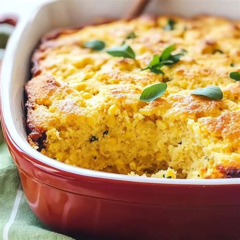 Autumn Herb Cornbread Casserole Savory Splash