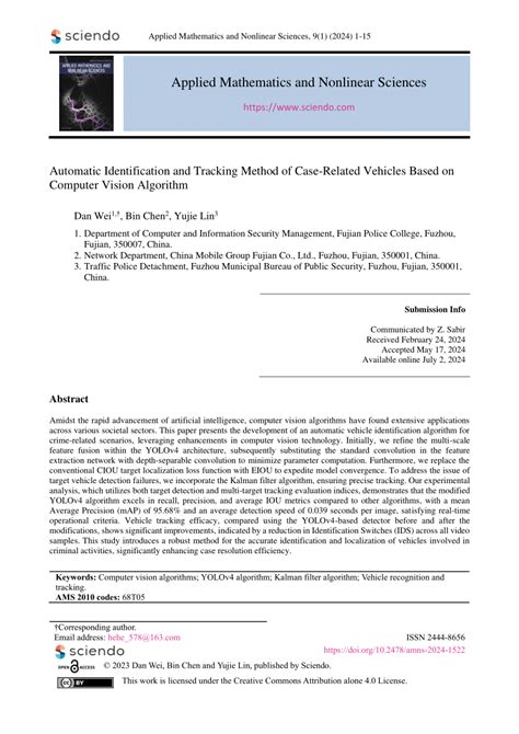 Pdf Automatic Identification And Tracking Method Of Case Related Vehicles Based On Computer