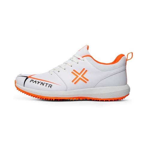 Payntr V Pimple White And Orange Cricket Shoes Montreal Cricket Store