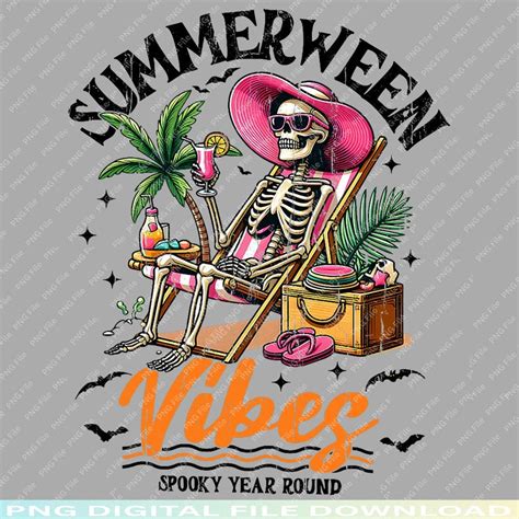 Summerween Skeleton Png Funny Spooky Summer Design Halloween In