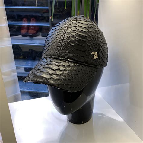 Sr Python Leather Baseball Cap Leather Guys