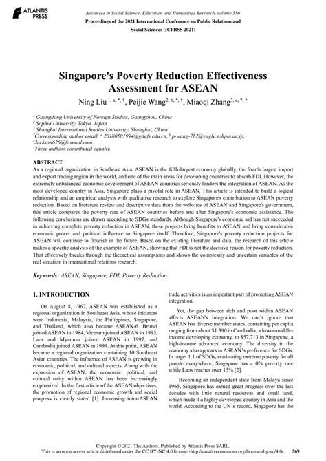 Pdf Singapores Poverty Reduction Effectiveness Assessment For Asean