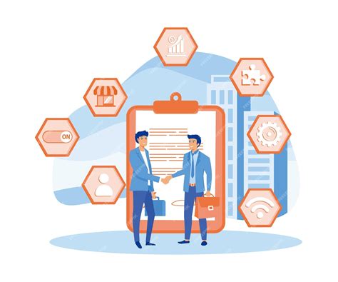 Premium Vector Contract Agreement Concept Business People Standing On