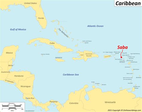 Saba Map Caribbean Netherlands Detailed Map Of Saba Island