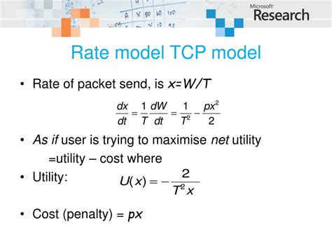 Ppt Modelling And Stability Of Tcp Insights For Design And Fairness