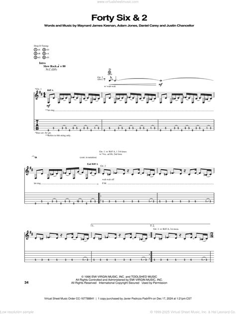 Forty Six And 2 Sheet Music For Guitar Tablature Pdf