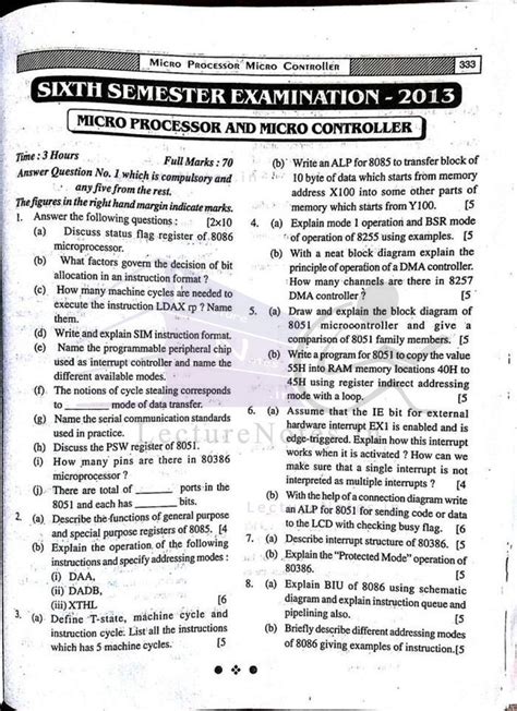 Microprocessor And Microcontroller Previous Year Question Solution