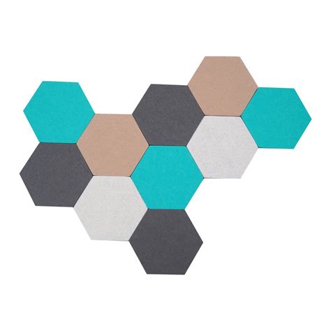 Afumazi 10pcs Self Adhesive Felt Board Tiles Hexagon Bulletin Board For