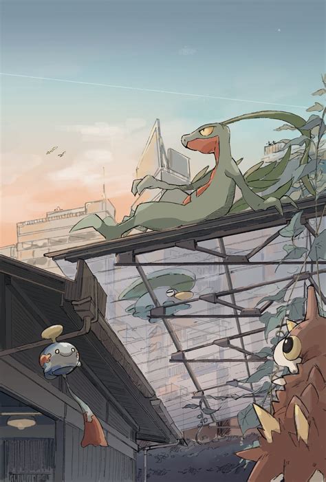 Chimecho Lotad Grovyle And Wurmple Pokemon Drawn By Momotapix
