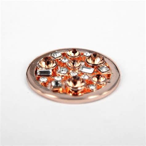 Rose Gold Plated Disk With Diamanté Stones Lorash Jewels